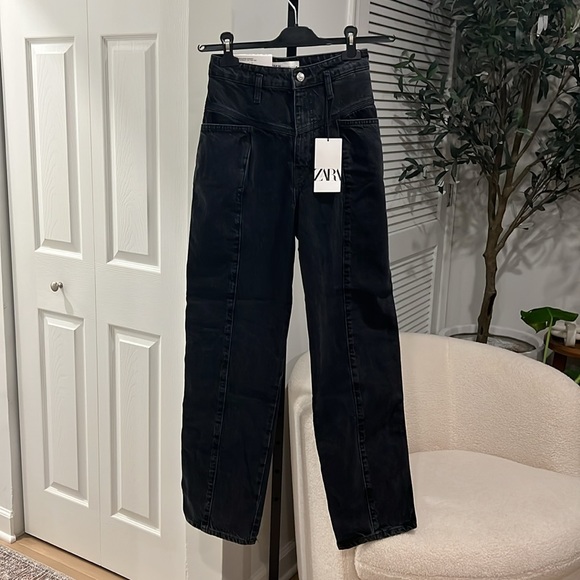Zara | Jeans | Zara Pleated Straight Relax Jeans | Poshmark